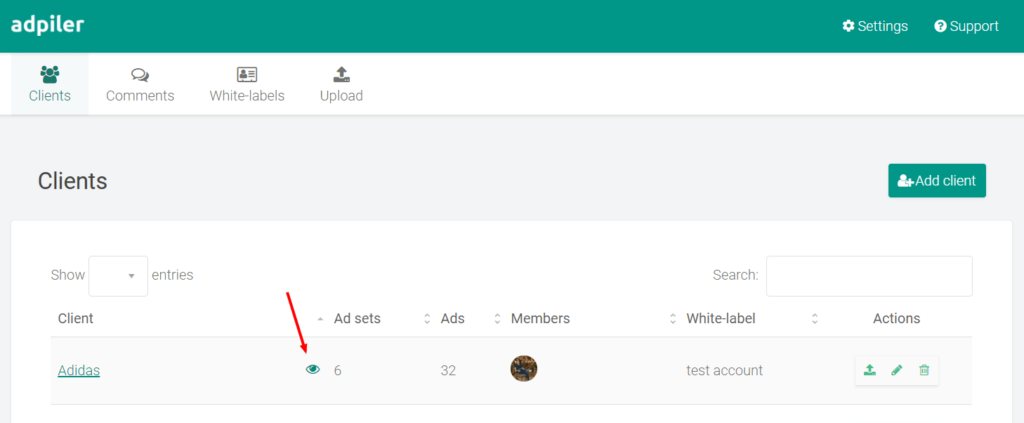New: Client pages - Adpiler