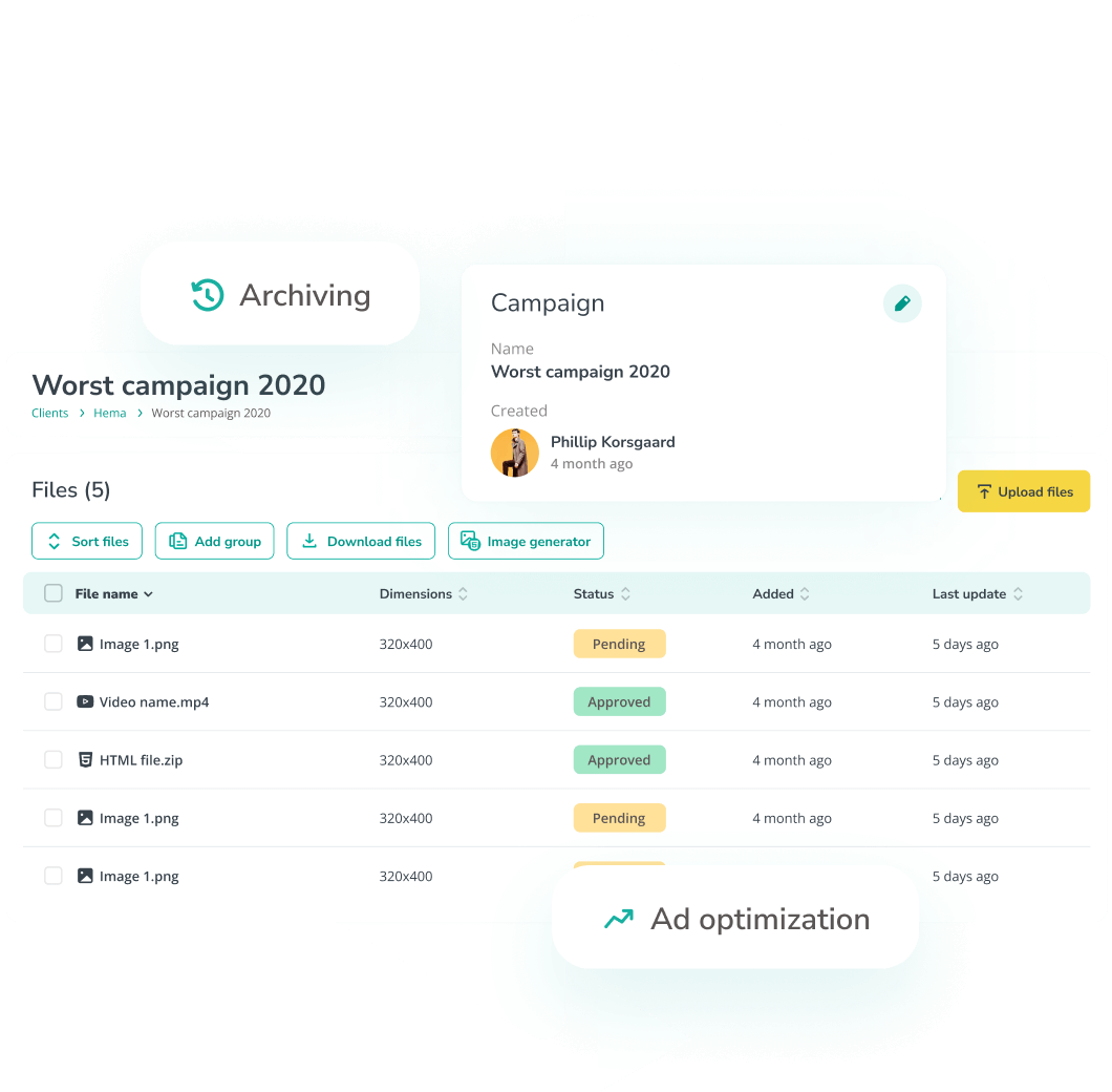 Client and campaign management - Adpiler