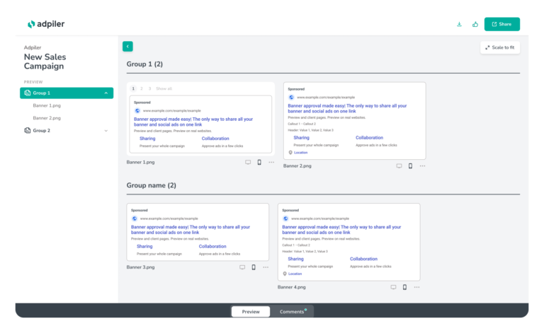 Google Ads mockups - Adpiler