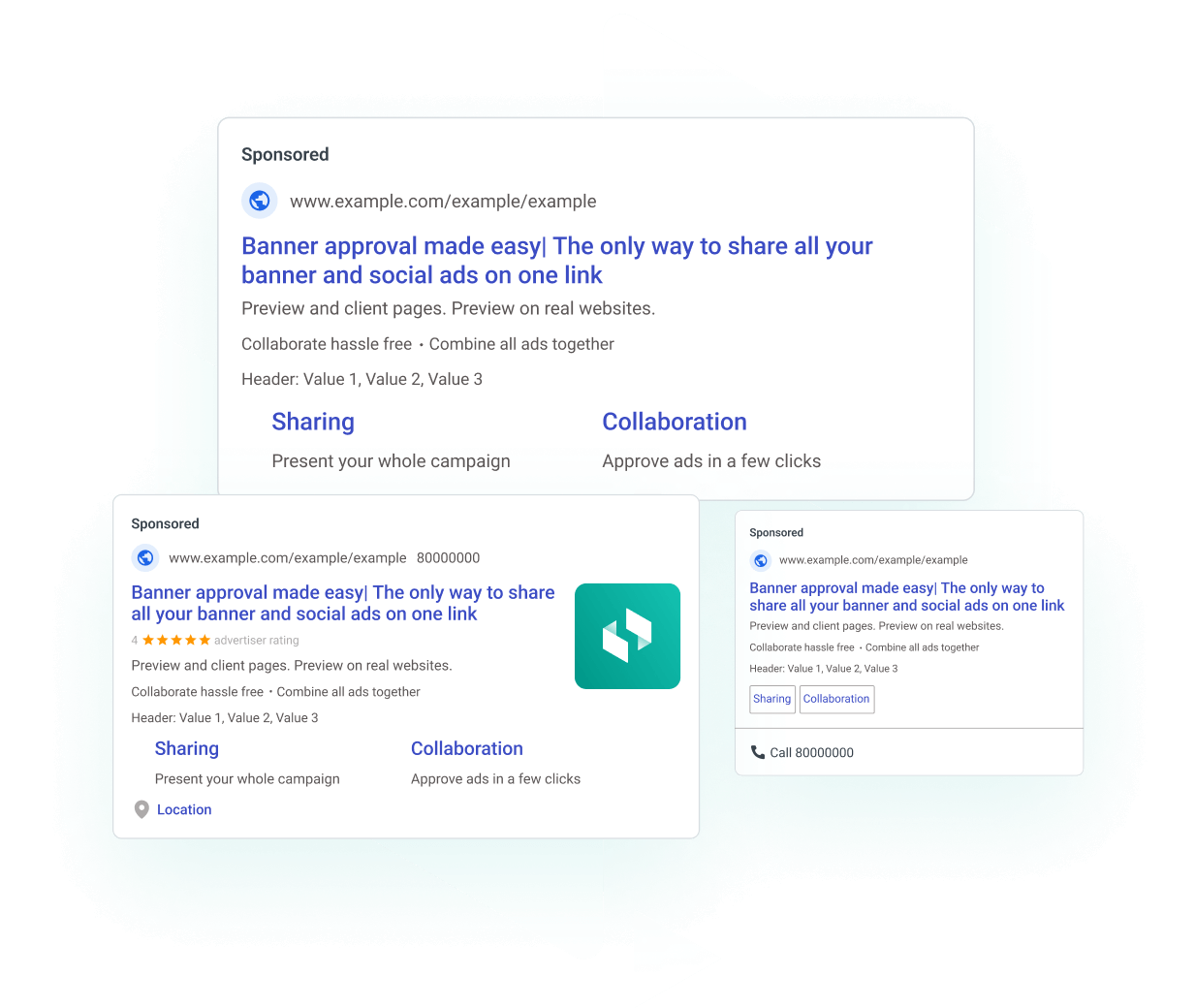 Google Ads mockups - Adpiler